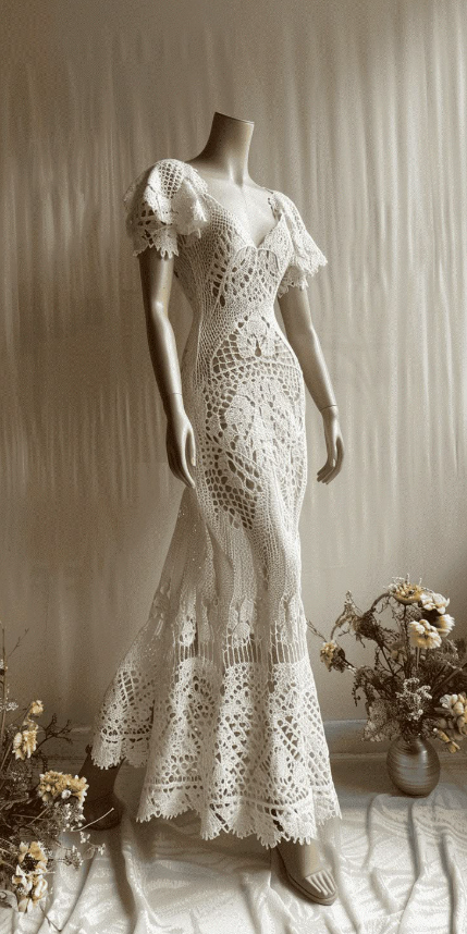 Knitted Wedding Dress: A Unique Fusion of Artistry, Elegance, and Eco ...