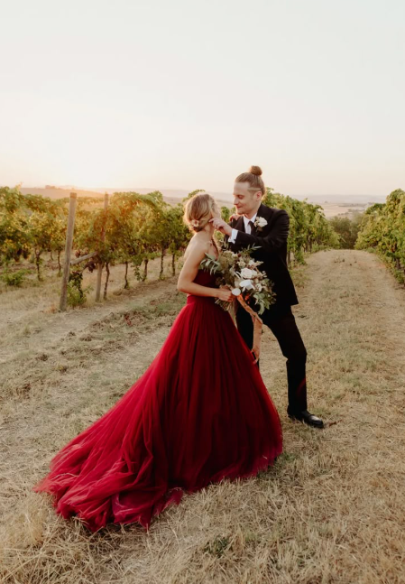 Red Wedding Dress - WayOutWedding